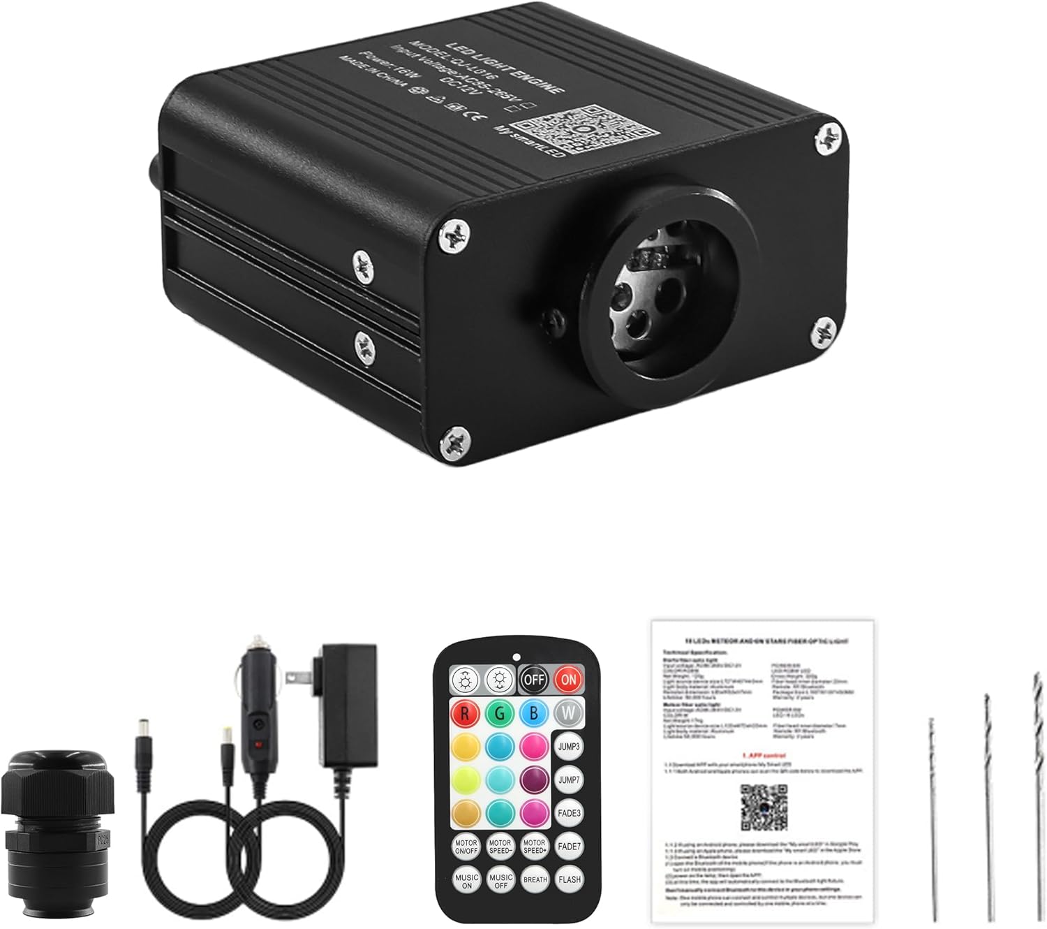 16W Twinkle & RGBW LED Fiber Optic Light Engine for Starlight Headliner ...